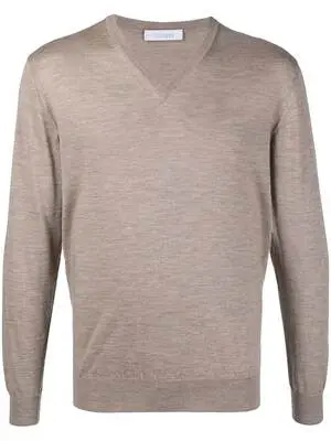 CRUCIANI Long-sleeve V-neck Jumper - Neutrals