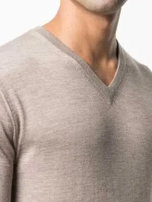 CRUCIANI Long-sleeve V-neck Jumper - Neutrals