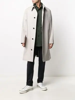 ORIAN Spread Collar Piqué Shirt - Green