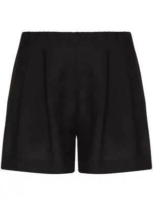 Asceno Organic Linen Elasticated Shorts - Black