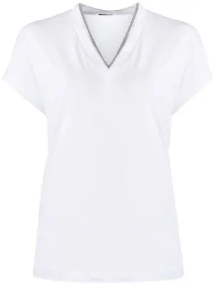 Brunello Cucinelli V-neck T-shirt - White