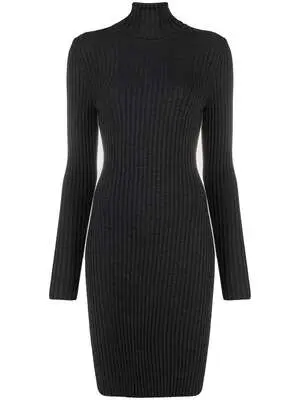 Wolford Ribbed-knit Turtleneck Dress - Grey