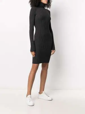 Wolford Ribbed-knit Turtleneck Dress - Grey