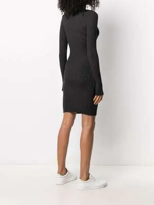 Wolford Ribbed-knit Turtleneck Dress - Grey