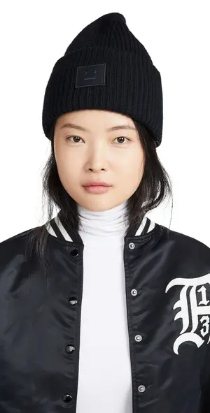 Acne Studios Logo Beanie - Black
