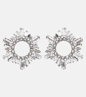 Amina Muaddi Begum Mini Embellished Earrings - Silver