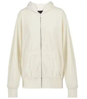 LES TIEN Velour Hooded Sweatshirt