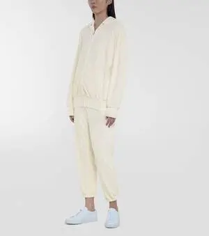 LES TIEN Velour Hooded Sweatshirt