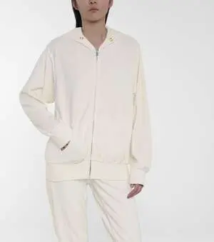 LES TIEN Velour Hooded Sweatshirt