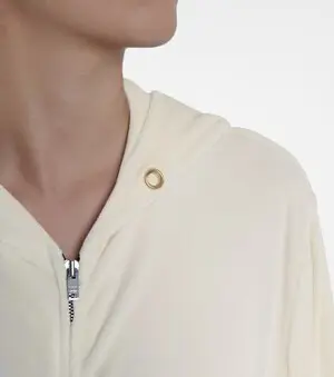 LES TIEN Velour Hooded Sweatshirt