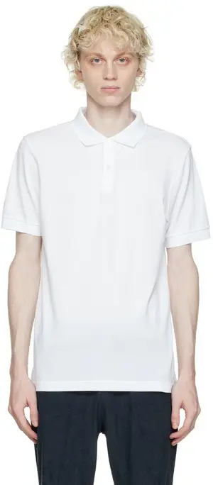 Sunspel Sunspel Black Cotton Polo Whaa White