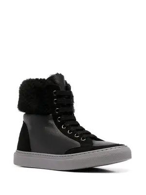 Lorena Antoniazzi Shearling Top Sneakers