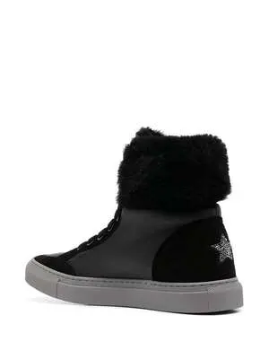 Lorena Antoniazzi Shearling Top Sneakers
