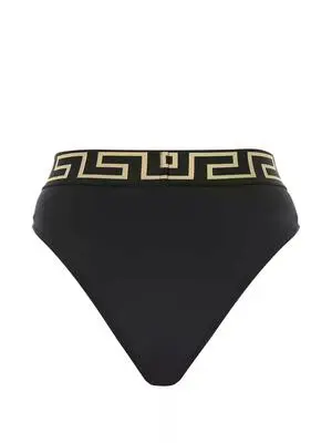 Versace Greca Border High-waisted Bikini Bottoms - Black