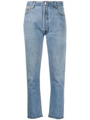 RE/DONE High-rise Cropped Jeans - Blue