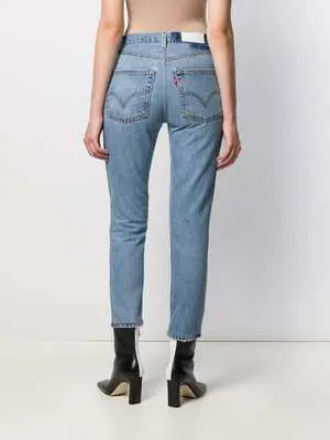 RE/DONE High-rise Cropped Jeans - Blue