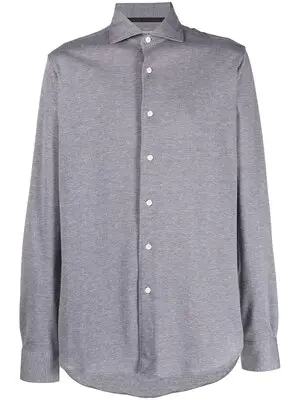 ORIAN Spread Collar Piqué Shirt