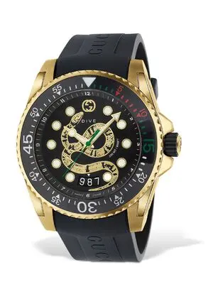 Gucci 45mm Dive Xl Snake Motif Watch