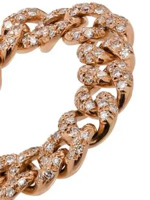Shay 18k Rose Gold Diamond Chain Link Ring - Pink