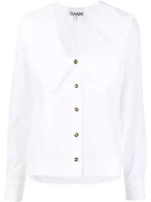 GANNI Ruffled Collar Blouse