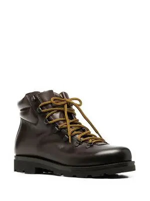 SCAROSSO Padded Ankle Lace-up Boots - Brown