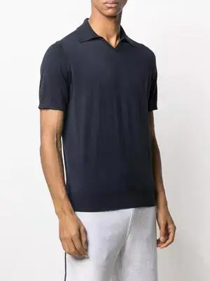 Brunello Cucinelli Rib-trimmed Cotton Polo Shirt - Blue
