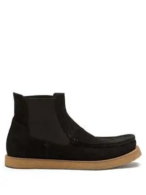 Dolce & Gabbana Corduroy Suede Chelsea Boots - Black