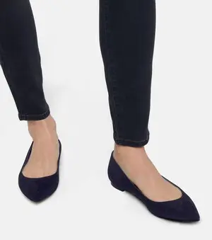 GIANVITO ROSSI Suede Ballet Flats