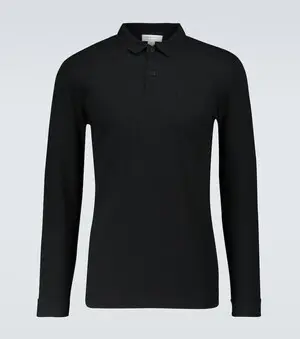 Men's Black Long Sleeve Polos