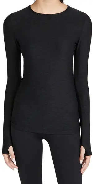 Beyond Yoga Classic Crew Pullover - Darkest Night