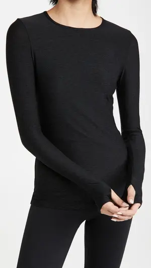 Beyond Yoga Classic Crew Pullover - Darkest Night