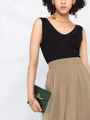 Brunello Cucinelli Scoop Neck Sleeveless Top - Black