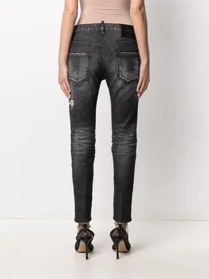 Dsquared2 Distressed-effect Logo-patch Denim Jeans