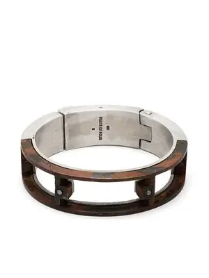 PARTS OF FOUR Two-tone Distressed Cuff Bracelet - Silver
