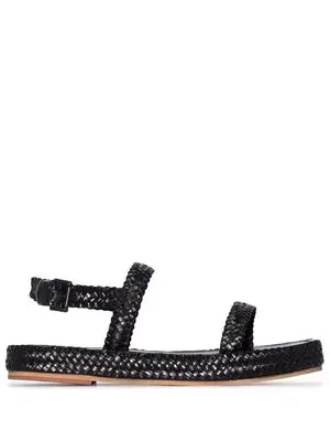 ST. AGNI Interwoven Strap Leather Sandals