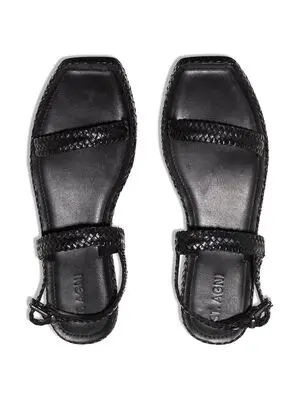 ST. AGNI Interwoven Strap Leather Sandals