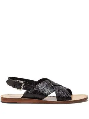 Dolce & Gabbana Crossover-strap Leather Sandals - Black