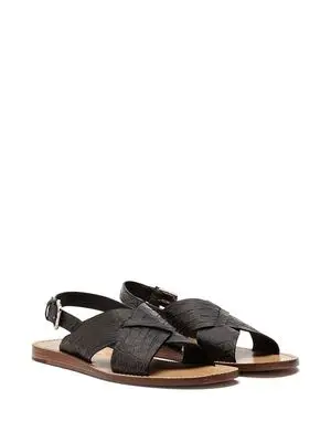 Dolce & Gabbana Crossover-strap Leather Sandals - Black
