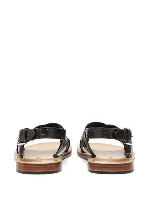 Dolce & Gabbana Crossover-strap Leather Sandals - Black
