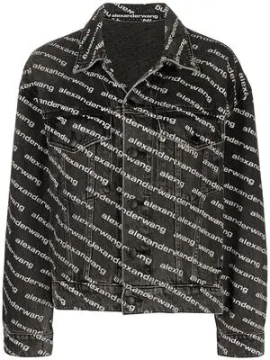 Alexander Wang All-over Logo-print Jacket - Black