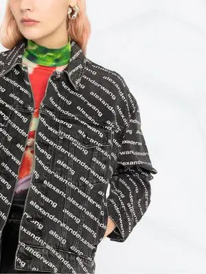 Alexander Wang All-over Logo-print Jacket - Black