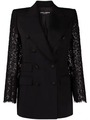 Dolce & Gabbana Lace-sleeve Blazer