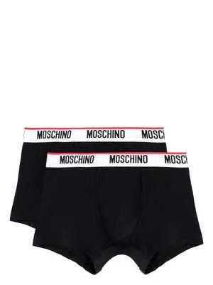 Moschino Logo-waistband Briefs - Black