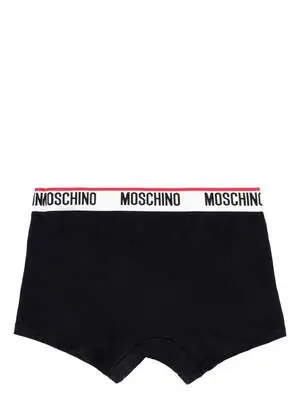 Moschino Logo-waistband Briefs - Black