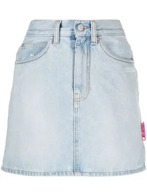 Off-White High-waist Denim Mini Skirt