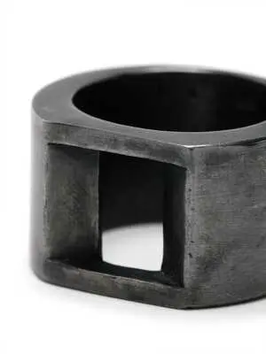 PARTS OF FOUR Crescent Plane Gateway Ring - Black