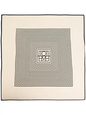 TOTEME Centered Monogram Silk Scarf - Neutrals