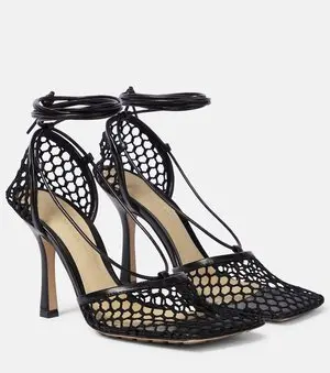 Bottega Veneta Stretch Leather-trimmed Mesh Pumps - Black