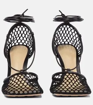 Bottega Veneta Stretch Leather-trimmed Mesh Pumps - Black