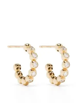PRAGNELL 18kt Yellow Diamond Bohemia Hoop Earrings - Gold